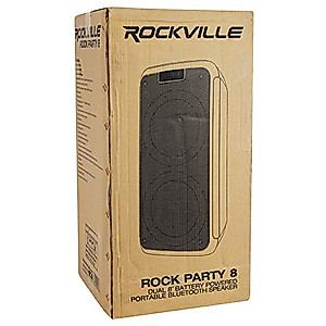 Rockville Rock Party 8 Dual 8" Battery Powered Home/Portable Bluetooth Speaker