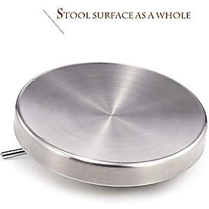 Swivel Bar Stool Eyelash Stool with Wheels，Hair Salon Stool with Silver Stainless Steel Seat，Adjustable Height 40-54 cm，Supported weight 160 Kg，Saddle Bar Stoolfor Salon Spa Massage Tattoo Hairdressin