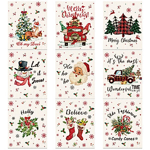 Yinder 9 Pieces Christmas Swedish Kitchen Dishcloths Reusable Swedish Cleaning Cloths Absorbent Fast Dry Kitchen Towels for Kitchen Bathroom Office Wedding Housewarming