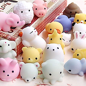 ROSYKIDZ 40pcs Mochi Squishy Toys Bulk, Kids Party Favors Squishies Stress Toys Pack Includes Unicorn and Animals Toy for Kids Boys Girls Class Prize Box Items, Desk Mini Toys for Classroom Rewards