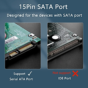 GELRHONR 15Pin SATA Male to 5 x 15 Pin SATA Female Hard Drive Power Right Angle Splitter Adapter Cable Extension Cable for Hard Disk 50CM