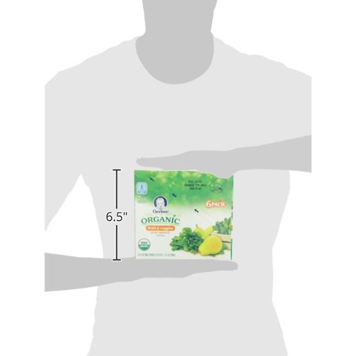 Gerber 2nd Foods Organic, Pear Spinach (6 Count, 3.5 Oz Each)