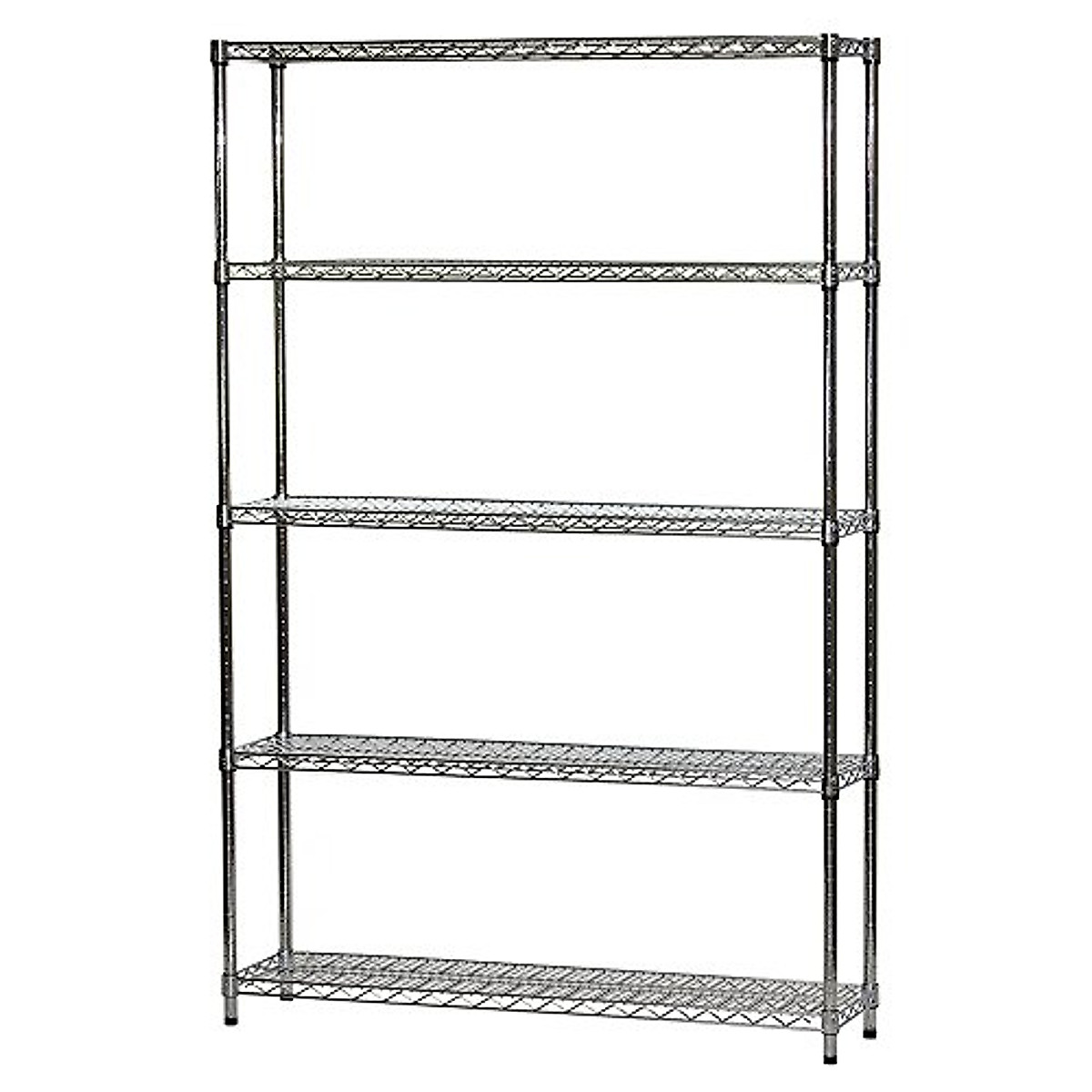 Shelving Inc. 12" d x 48" w x 72" h Chrome Wire Shelving with 5 Shelves