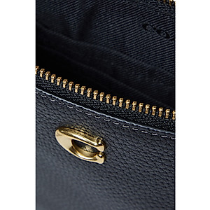 Coach Polished Pebble Small Wristlet, Black, One Size