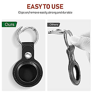 YUEVAN Airtags Case Anti-Scratch Protective Skin Compatible with AirTag Tracker Finder Keychain (Black)