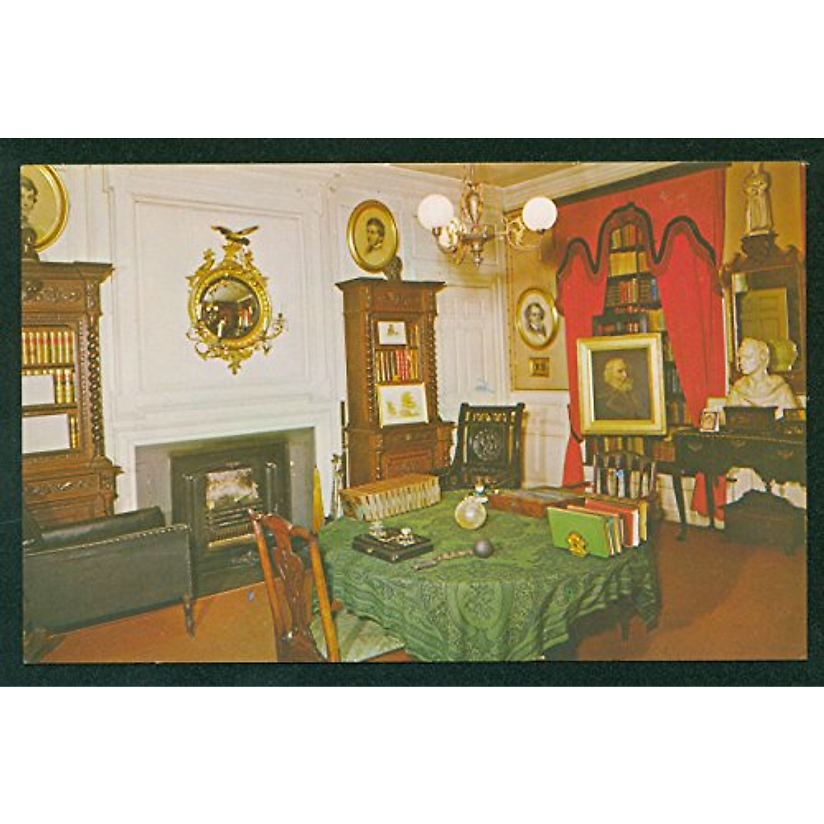 Longfellow's Study Longfellow House Cambridge Massachusetts MA Vintage Interior Postcard