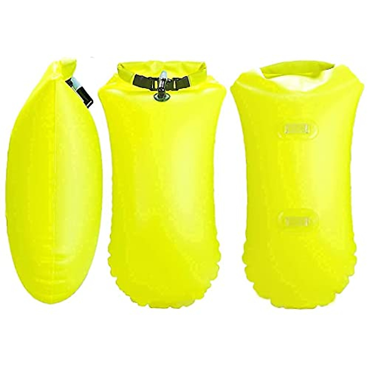 YESHIN 2 Pack 20L Waterproof Swim Bouy with Storage Space Inflatable Dry Bag Bright Color Swim Safety Float for Open Water Swimmers, Triathletes, Kayakers and Snorkelers with Swim Cap