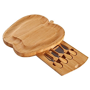 Charcuterie Boards Gift Set, Premium Bamboo Cheese Board Set with Knives, Charcuterie Boards Accessories Perfect for Wedding, Housewarming, Birthday Party.