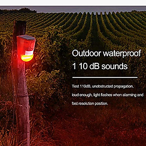 Solar Security Light Alarm,2 Pack IP65 Waterproof PIR LED Motion Sensor Flashing Light Lamp,Built in Battery,Energy Saving Warning 110dB Loud Siren Solar Light for Home Flashing Outdoor