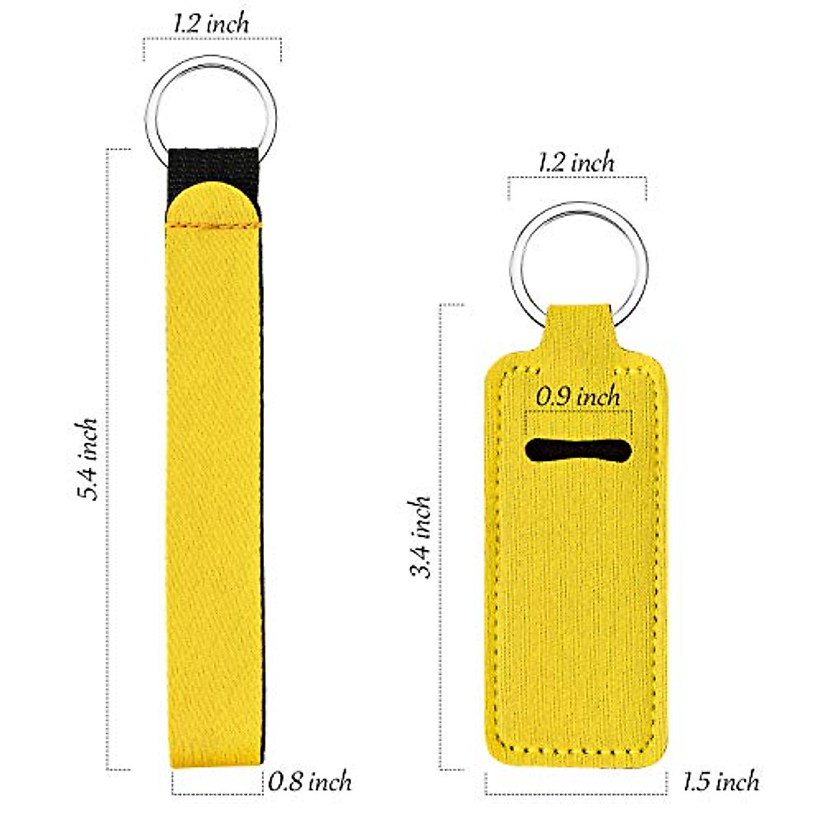 20 Pieces Chapstick Holder Keychain Lipstick Holder Lip Balm Holster Clip-on Sleeve Pouch and Wristlet Lanyard (Silver Ring)