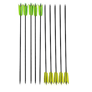 SHARROW 12 Pcs 30Inch Archery Flu Flu Arrow 400 Spine Carbon Arrow Target Practice Arrow with 4 Pcs Feather (Green)
