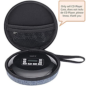 Portable CD Player Case/Bag, Hard Carrying Travel Storage Case Compatible for HOTT Portable CD Player 511/611/711/611T Personal Compact Disc Player, CDs, Headphone, USB Cable and AUX Cable