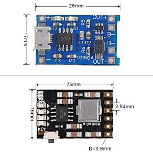JoohcUngir 12pcs 18 650 Lithium Battery Charger Board 5V 1A TP4056 Charging Module with Battery Protection BMS and Charge Discharge Integrated Module 2A 5V Charging Boost Mobile Power Protection