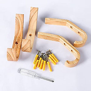 Wood Wall Hooks for Hanging ,4 Pack Coat Hooks Wall Mounted Rustic Farmhouse Wooden Entryway Hooks Wooden Hooks Organizer Hat Rack for for Hanging Coats, Towel, Hat, Keys, Purse, Bag and Robe