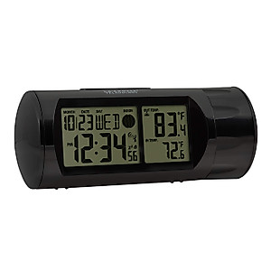La Crosse Technology 616-143 Projection Alarm Clock with Backlight with in/Out Temp, 7.09" L x 2.87" H, Black