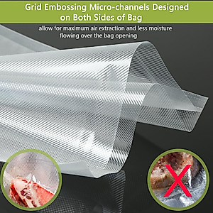 8 Pack 8"x20'(8Rolls) Thickened Vacuum Sealer Bags For Food, Textures on Both Sides, Smell-Proof, Heavy Duty for POTANE, Food Saver, Weston, Sous Vide
