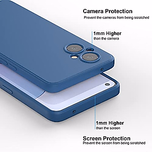 Foluu Silicone Case for OnePlus Nord N20 5G, Liquid Gel Rubber Case with Soft Microfiber Lining Cushion Slim Hard Shell Shockproof Protective Cover for OnePlus Nord N20 5G 2022 (Blue)