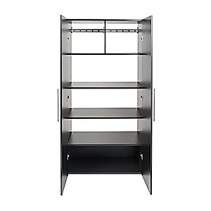 Prepac HangUps Large Storage Cabinet - Immaculate Black 36" Cabinet with Storage Shelves and Doors; Ideal for Bin and General Storage Solutions