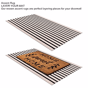 LEEVAN Washable Area Rug 5'x8' Living Room Area Rug Soft Bedroom Rug Black and White Striped Rug for Kitchen Dining Room Playroom Mudroom Dinning Room Entryway