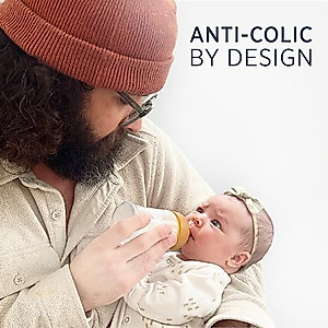 HEVEA Wide Neck Baby Bottle Nipple - Slow Flow Glass Bottle Nipple for Newborn Babies - Single-Pack - 100% Natural Rubber 0+ Months