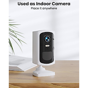 MUBVIEW Security Cameras Outdoor Wireless, 2K Smart Battery Camera 2.4Ghz WiFi, Cameras for Home Security with Spotlight&Siren Alarm, 2-Way Audio, Color Night Vision, Motion Detection, Cloud Storage