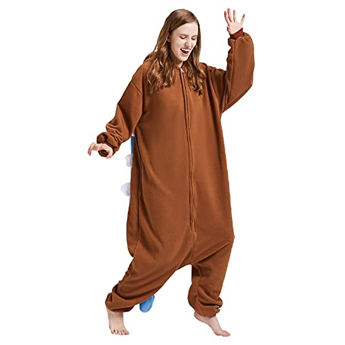 BETIFUHOM Animal Ankylosaurus Onesie Pajamas Unisex Adult Dinosaur Halloween Christmas Onesies Costume Cosplay for Women and Men