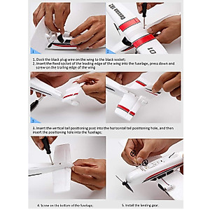 Remote Control Plane, 2.4Ghz 2 Channel RC Plane Ready to Fly,DIY RC Airplane Toy Durable EPP Foam Built-in 3-Axis Gyro System, Easy to Fly RC Aircraft for Beginners Kids and Adults(Two Batteries)