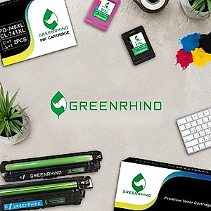 GREENRHINO Remanufactured Toner Cartridge Replacement for HP 307A CE740A CE741A CE742A CE743A HP Color Laserjet CP5200 CP5220 CP5225 CP5225dn CP5225n (1 Black, 1 Cyan, 1 Magenta, 1 Yellow, 4-Pack)