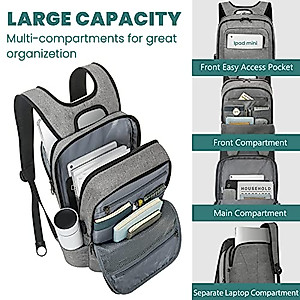 KOPACK Laptop Backpack, 15.6 Inch Slim Anti-Theft Laptop Backpack with USB Charging Port, Functional Travel Business College Commute Backpack, with Multiple Compartments for Men Women High Schoolers