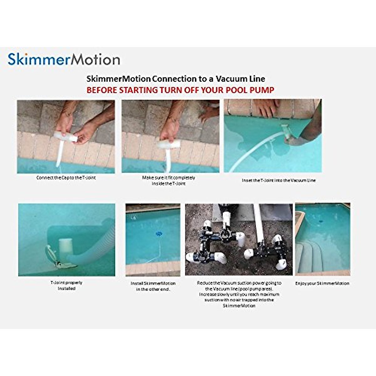 SkimmerMotion Cap Plug for Direct Connection to The Suction Port - The Automatic Pool Skimmer - Connect Direct in Your Pool Vacuum line