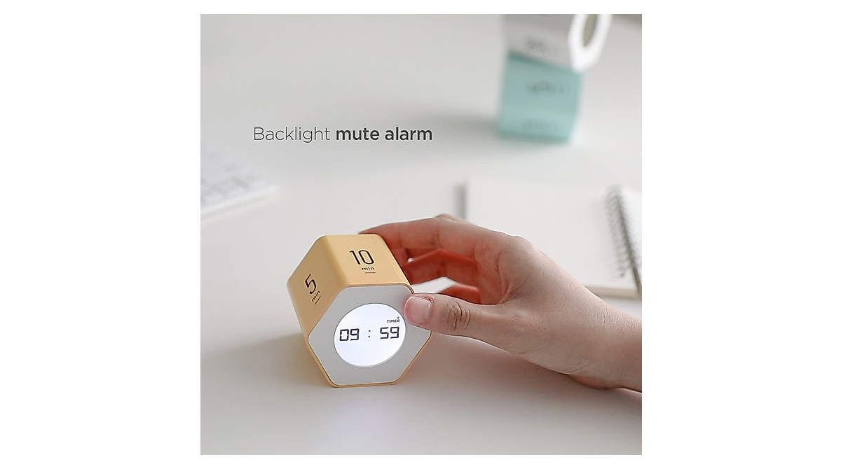 Mooas Multi Hexagon Clock Timer White Ver 2 Digital Clock Timer Backlit Display 12 24h Mode