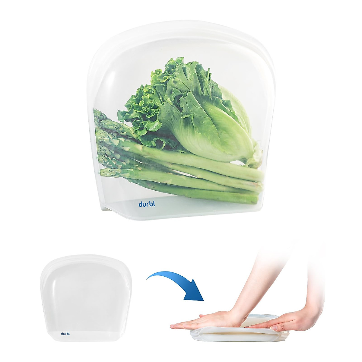 Silicone Freezer Bag for Food Storage,1PCS Gallon Bag (101floz Clear), Large Folding Stand Up Zip Top Container, Home Organization,Travel,Make-up Storage, Freezer, Oven, Microwave (Clear)………