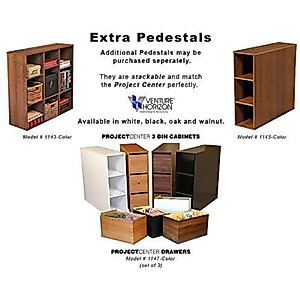 Venture Horizon Project Center Desk with Two 3-Bin Cabinets - White