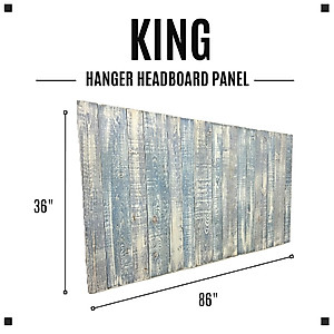 Barn Walls Solid Wood Headboard King Size, Blue Powderwash Finish with Smooth Natural Wood Grain, Handcrafted Wall-Mounted Panel Head Board, Adjustable Height, Modern Farmhouse Bedroom, Built to Last