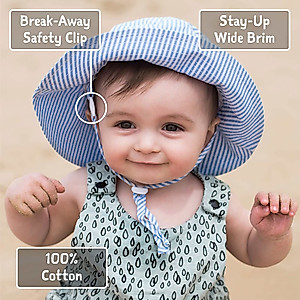 JAN & JUL 50+ UPF Baby Boy Dinosaur Bucket Hat, Adjustable, Cotton (M: 6-24 Months, Dino)