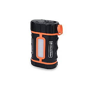 Celestron - PowerTank Lithium Pro Telescope Battery – Rechargeable Portable 12V Power Supply for Computerized Telescopes – 17 hour capacity/ 158.74Wh - Red/White LED Light - 2 USB Ports, Black(18768)