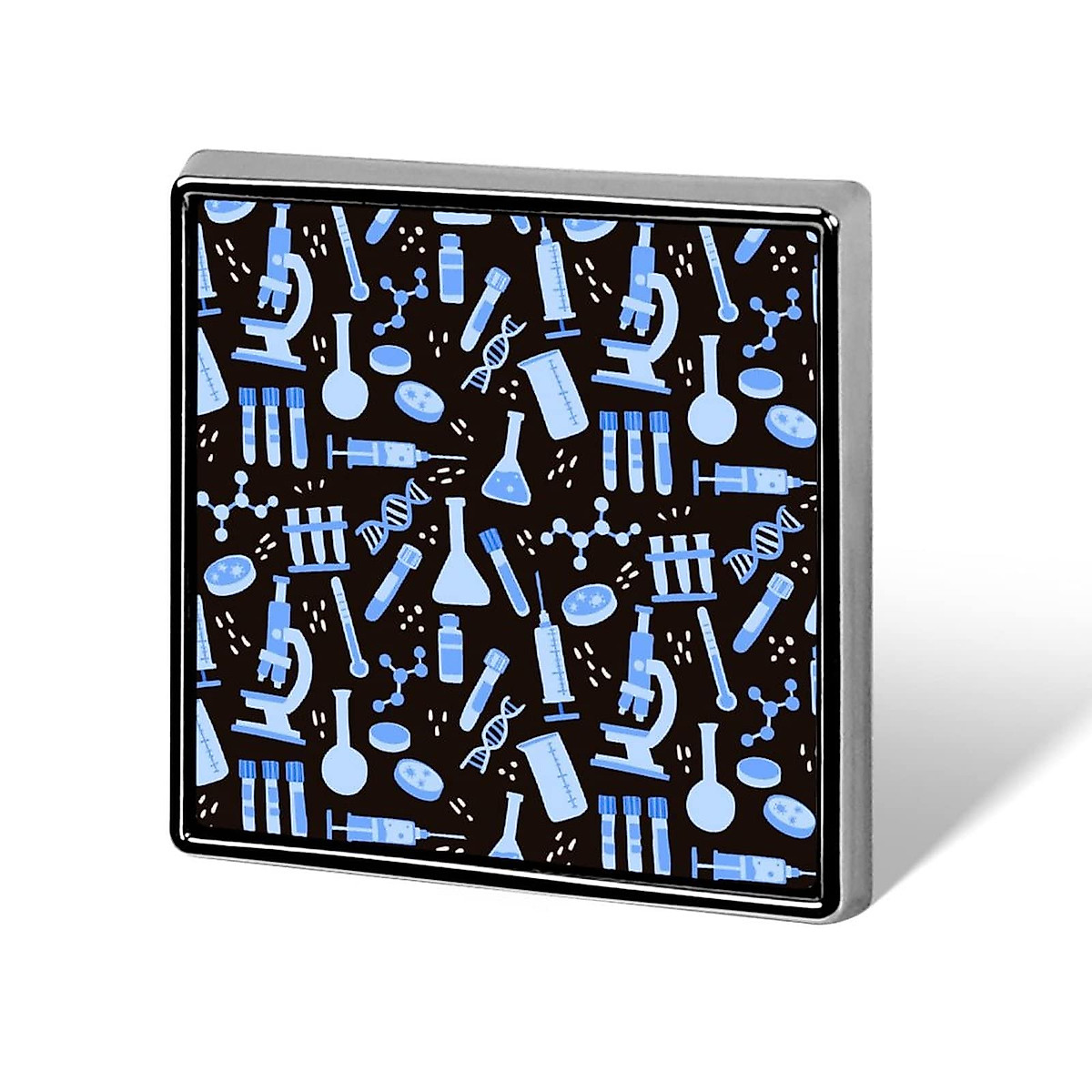 Medical Lab Tools Science Square Badge Metal Button Badge Decorative Button Brooch Lapel Pins