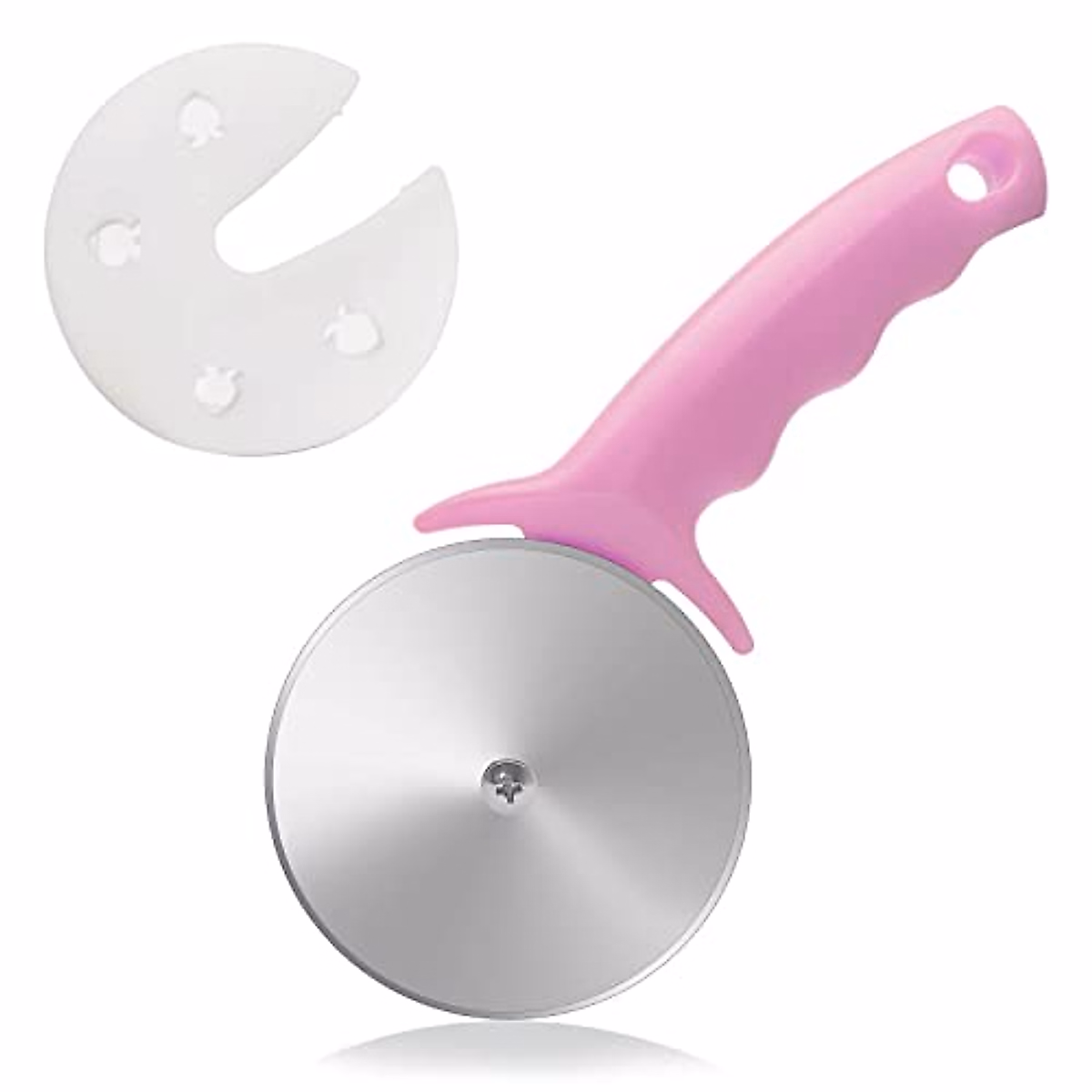 4" Pizza Cutter Wheel,Stainless Steel Large Pizza Cutter with Cover, Super Sharp Pizza Slicer-Dishwasher Available,Smooth Rotating Large Pizza Wheel Cutter Safe with Healthy Material (Rosy, 4 inch)