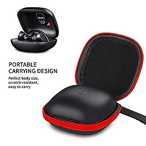 Portable Carrying case for Powerbeats Pro 2019, Full Body Protection case with Anti-Lost & Shockproof, Carabiner with Wrist Strap,The Newest Design for Powerbeats Pro 2019[No Headphones] (Black)