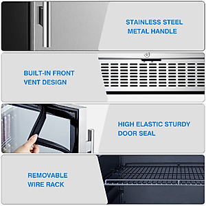 BODEGA Beverage Refrigerator 24 Inch, Under Counter Beverage Refrigerator, Built-in and Freestanding Beverage Cooler 180 Cans, Stainless Steel Under Counter Beer Fridge Perfect for Beer, Soda, Water