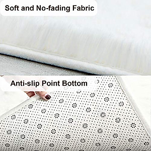 TWINNIS Super Soft Shaggy Rugs Fluffy Carpets 5x8 Feet, Indoor Modern Plush Area Rugs for Living Room Bedroom Kids Room Nursery Home Decor, Upgrade Anti-skid Durable Rectangular Fuzzy Rug, Cream White