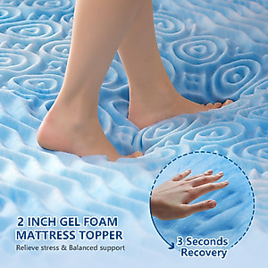 KAYFIA Dual Layer 3 Inch Memory Foam Mattress Topper Full,2 Inch Gel Memory Foam Plus 1 Inch Down Alternative Pillow Top Mattress Topper,with 8-21 Inch Deep Pocket,Support for Back (White, Full)
