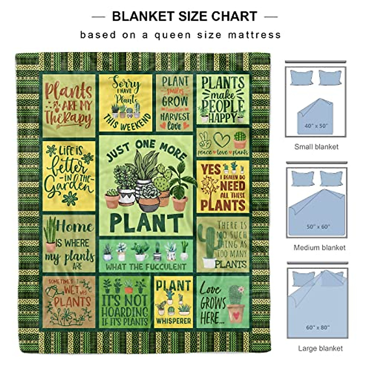 Plant Gifts,Plant Blanket,Plant Lover Gifts for Women, Gifts for Plant Lovers, for Plant Lovers, Plant Lady Gifts Ideas, Plant Mom Gifts Soft Warm Throw Blanket 50"x60"