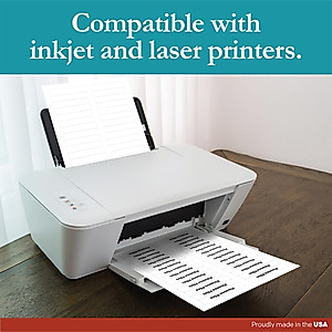 Premium Label Supply White File Folder Labels – 3.4375" x .667" – Laser/Inkjet Compatible – (30 Labels/Sheet) 25 Sheets – 750 Total Adhesive Labels