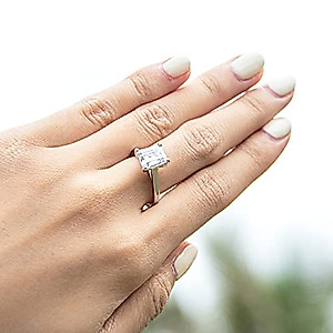 YUNKAI Engagement Ring for Women, 925 Sterling Silver Cubic Zirconia Wedding Ring Christmas Gift