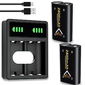 2 X 2800mAh Rechargeable Controller Battery Pack for Xbox One/Xbox Series X/Xbox Series S with Fast Charger Station for Xbox One/Xbox Series S/X/Xbox One S/Xbox One X/Xbox One Elite