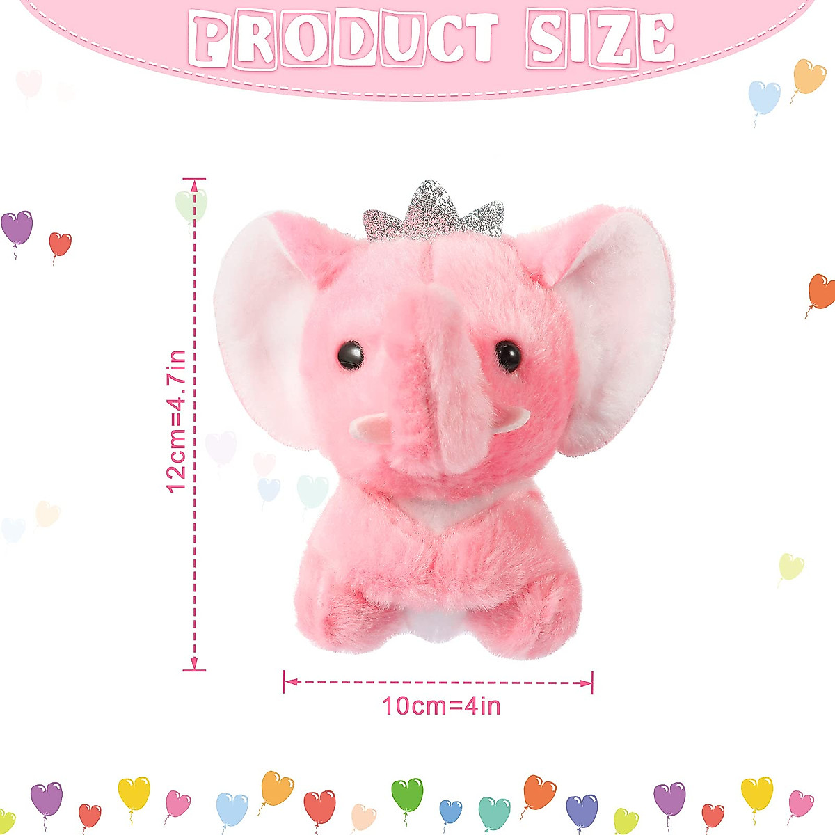 8 Pcs Operation Christmas Plush Mini Elephant Stuffed Animals 4 Inch Soft Forest Elephant Toys for Baby Shower Boys Girls Birthday Party Christian Charity Donation Supplies(Elephant, 4 Inches)