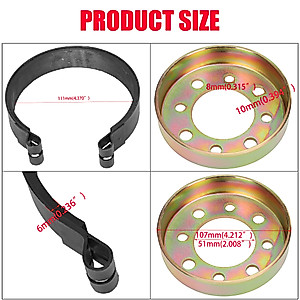 GREHUA 4" Go Kart Rear Drum Brake Band & Steel Sprocket Hub w/Cable Pin Kit 1" Bore 1/4" Keyway for Manco 1492 Azusa 2562 Predator 212cc 196cc 6.5hp Dune Buggies Drift Trike Heavy Duty Cart Parts