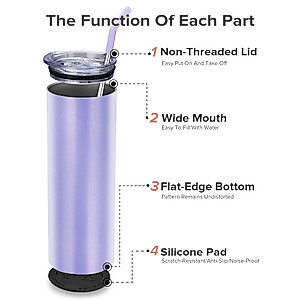 FASTSUB Sublimation Tumblers 20 oz Blank Bulk Glitter Cups Straight Skinny Stainless Steel Double Wall Vacuum Insulated with Lids and Straws Coaster for Tumbler Heat Press Multicolored 12 Pack