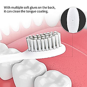 Flexforce V1 Toothbrush Replacement Heads, Adult and Kid Toothbrush Heads, Sonic, Clean Tongue Coating, Nylon (4 Packs, White)